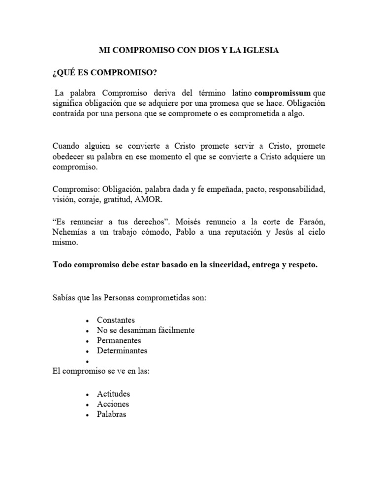 Tema Mi Compromiso Con Dios y La Iglesia | PDF | Jacob | Jesús
