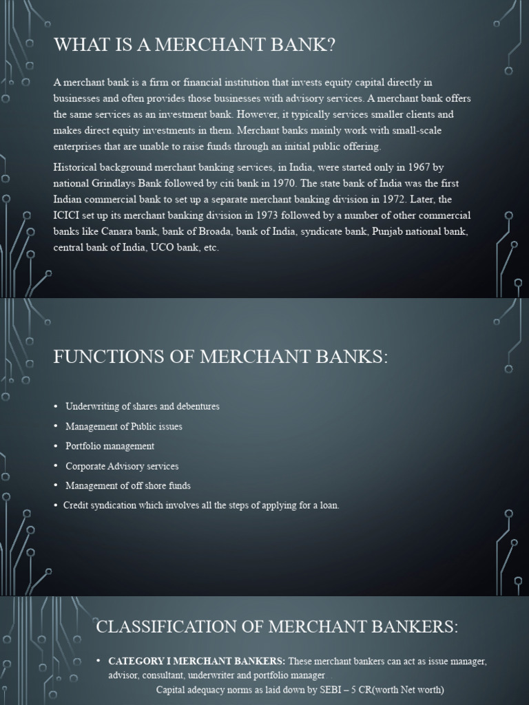 Merchant Bank | PDF | Banks | Securities (Finance)