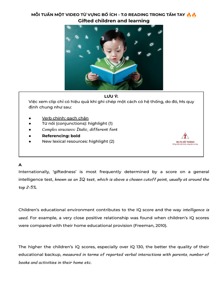GIFTED CHILDREN | PDF | Learning | Intellectual Giftedness