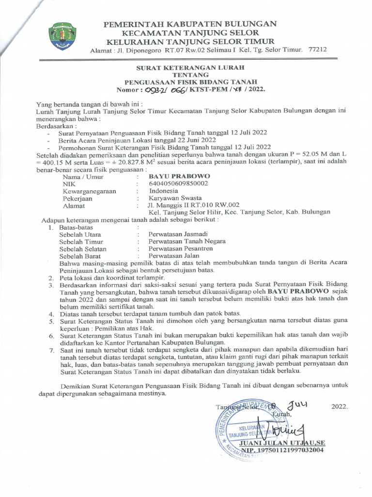 Segel Mas Bayu-5 | PDF