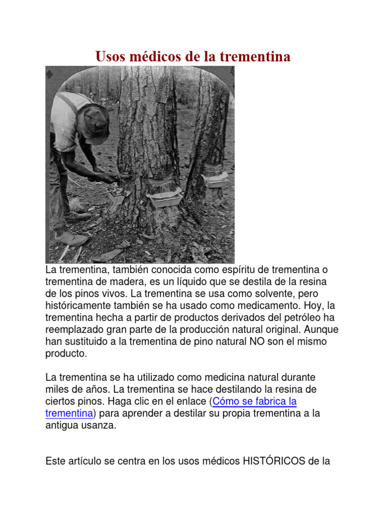 Usos de trementina y cómo hacerlo | PDF | Destilación
