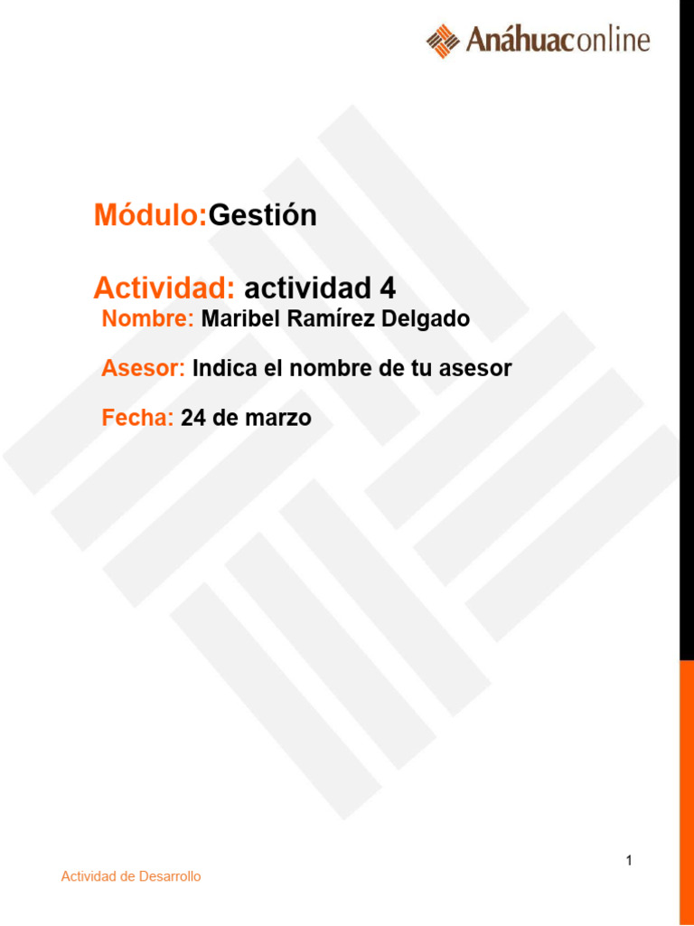 Formato de Actividad U4 | PDF | Liderazgo | Enseñando