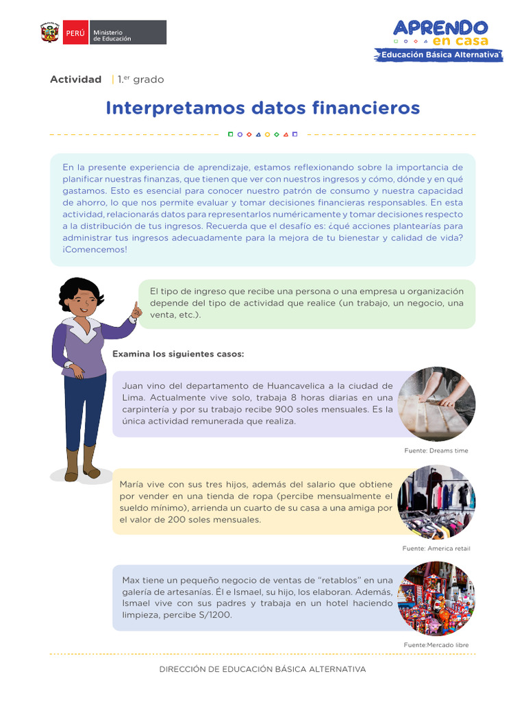 5 MATE INTERPRETAMOS DATOS FINANCIEROS | PDF | Salario | Salario mínimo