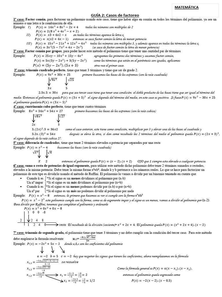 FACTOREO | Descargar gratis PDF | Factorización | Aritmética
