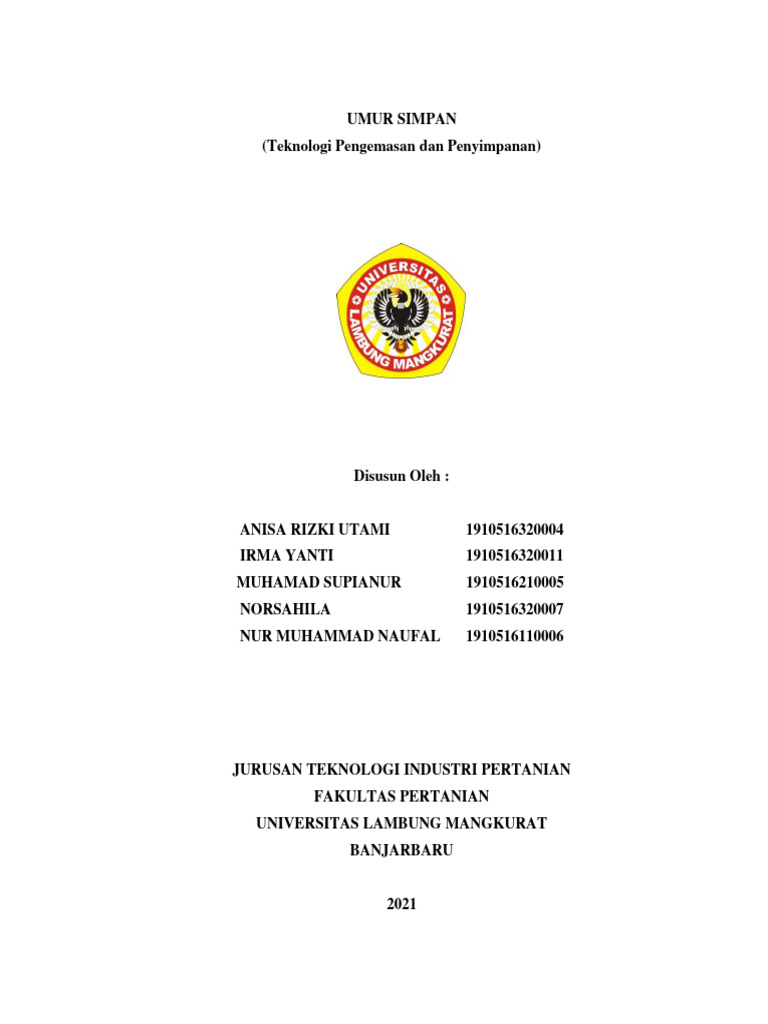 Umur Simpan Produk Pangan dan Pengemasan | PDF | Kesehatan Holistik ...