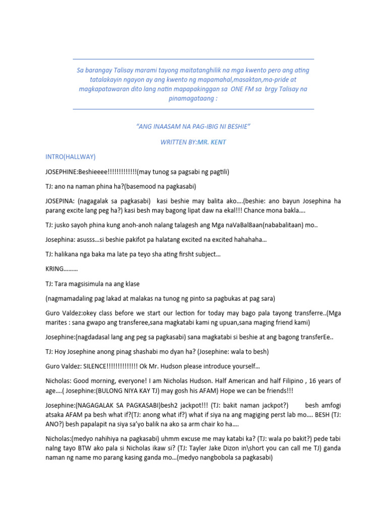 Radio Drama Script | PDF