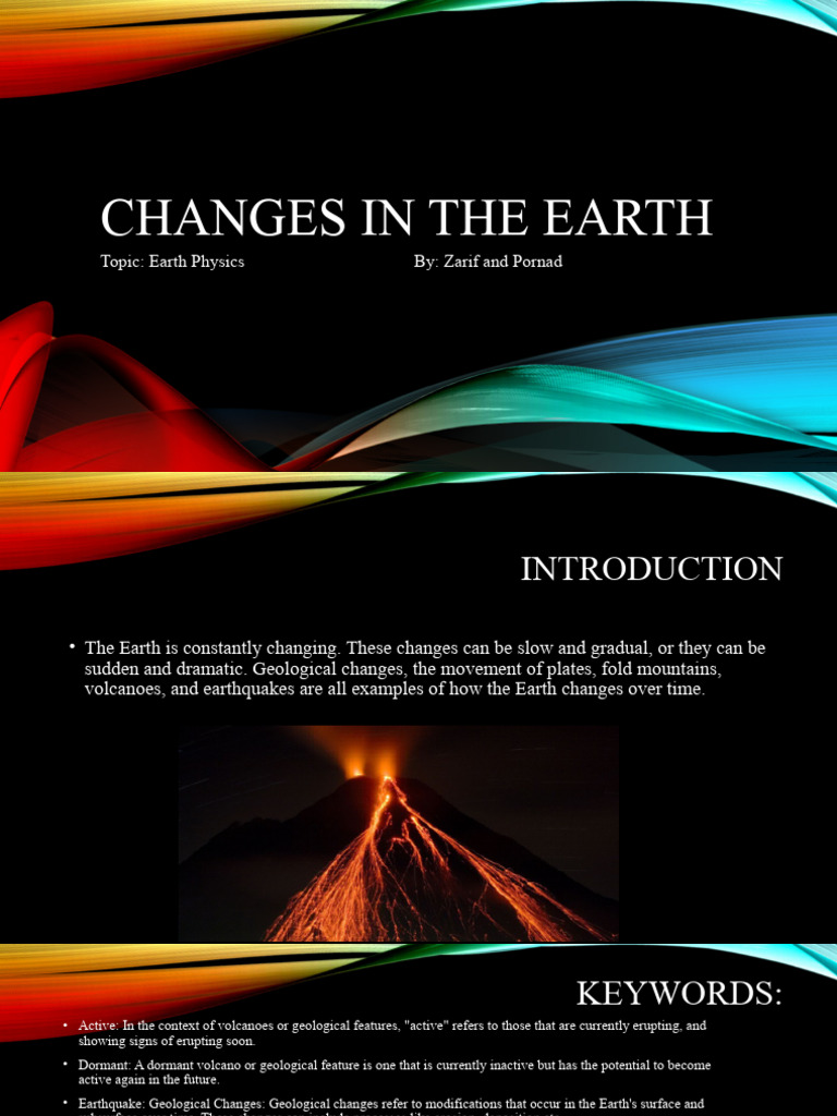 Changes in The Earth | PDF | Volcano | Plate Tectonics