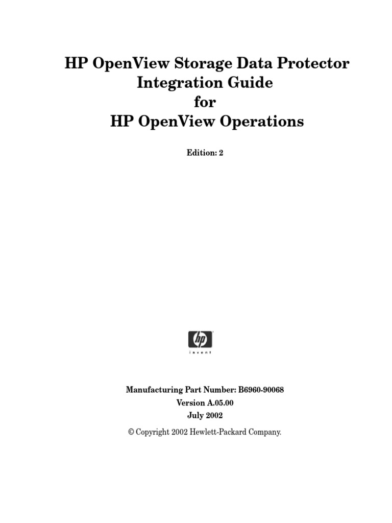 HP OpenView Operations Guide - b6960-90068 | PDF | Backup | Microsoft Windows
