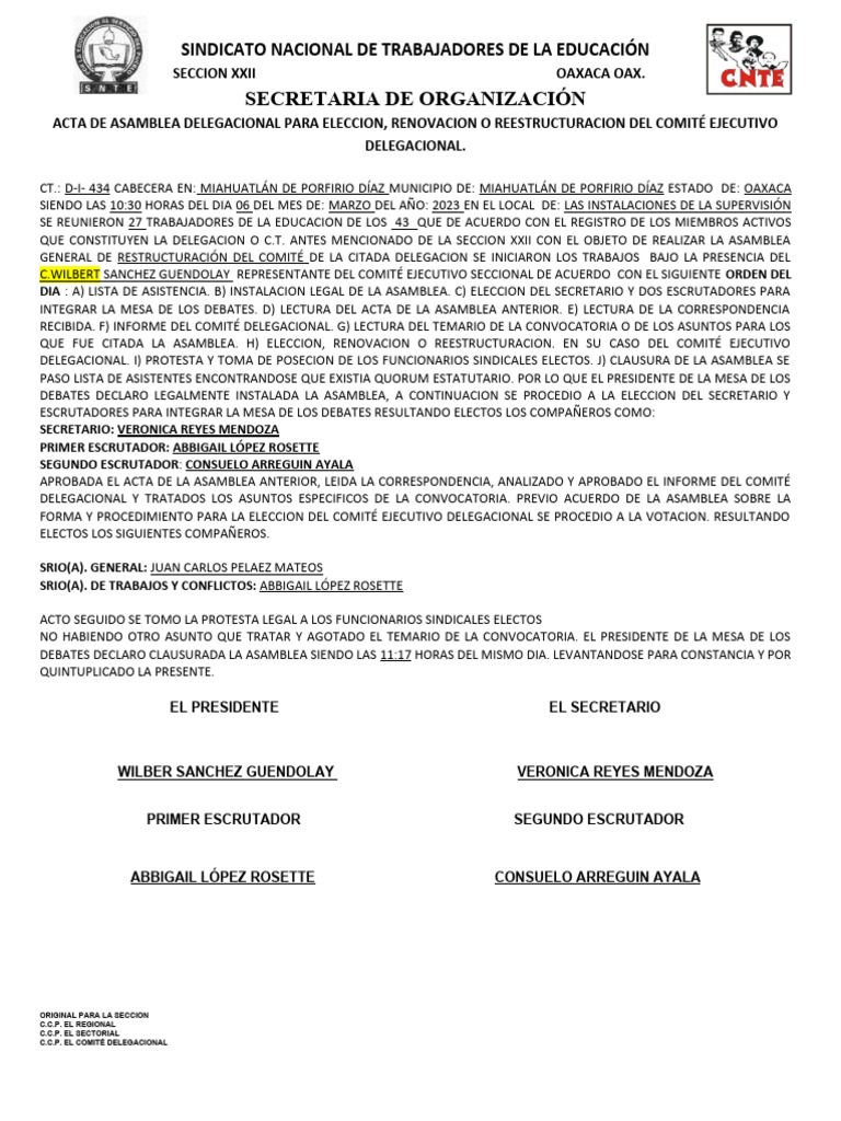 Acta Actualizada 2023 | PDF | Politica de mexico | México