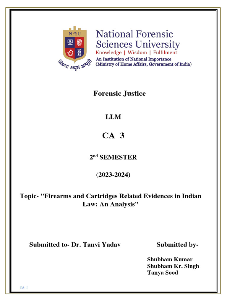 Forensic Justice CA3 | PDF | Crime Scene | Forensic Science