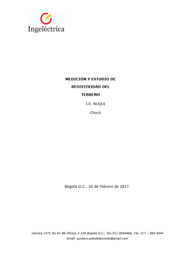 Ejemplo Nuqui | PDF | Medición | Resistencia Eléctrica y Conductancia Ejemplo Nuqui | PDF | Medición | Resistencia Eléctrica y Conductancia