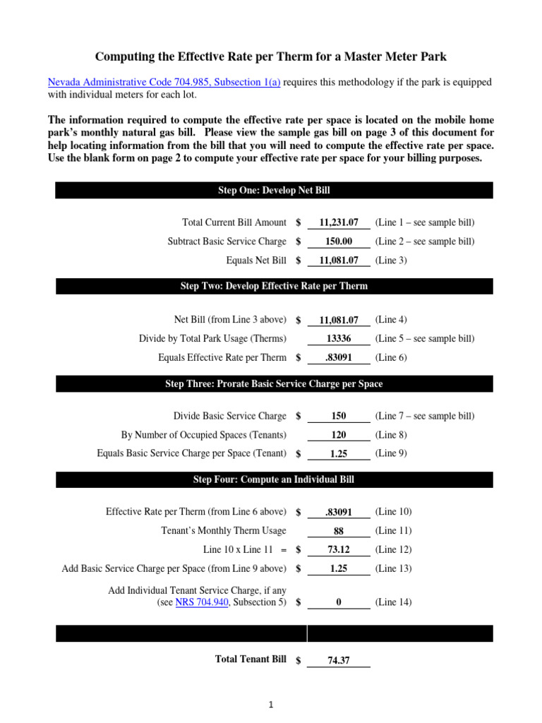 How To Compute Master Meter Bill Gas | PDF