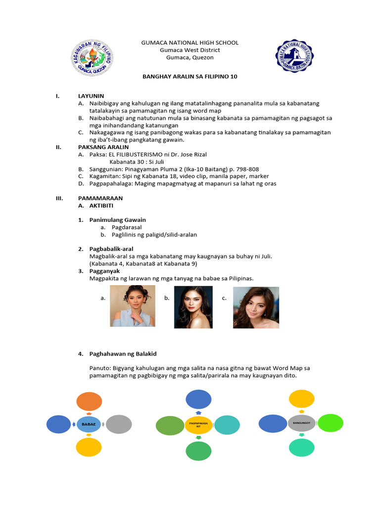Banghay Aralin Kabanata 30 Si Juli Pdf