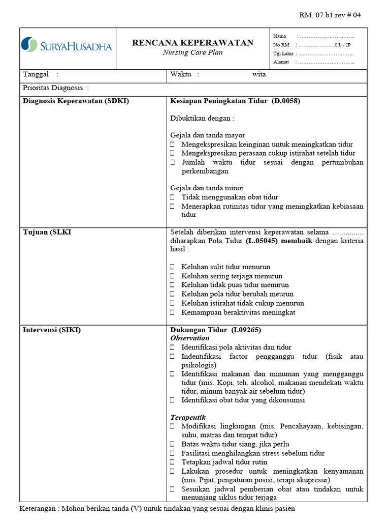 Kesiapan Peningkatan Tidur (0058) | PDF