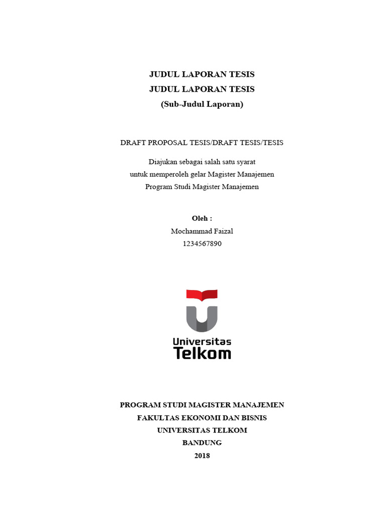 Contoh Template Laporan Tesis | PDF | Bisnis | Seni