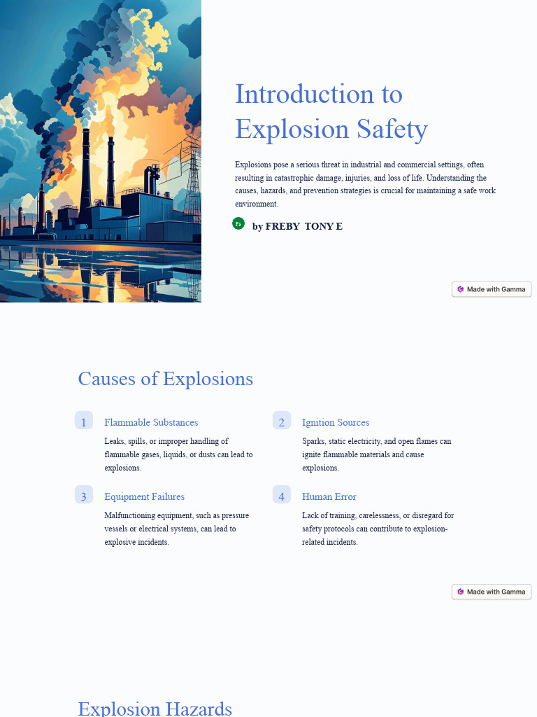Introduction To Explosion Safety | PDF | Emergency | Explosion