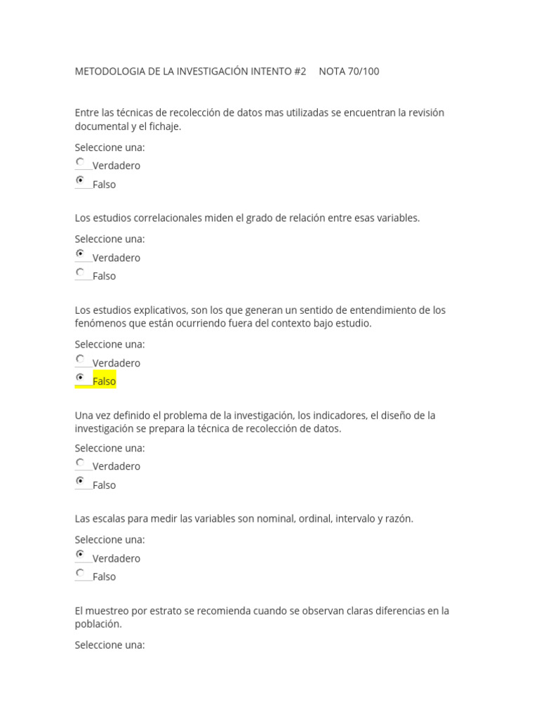 Metodologia de La Investigacion Intento #2 70-100 | PDF | Ciencia y matemáticas