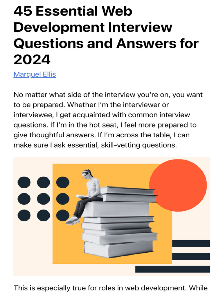 45 Essential Web Development Interview Questions and Answers For 2024 ...