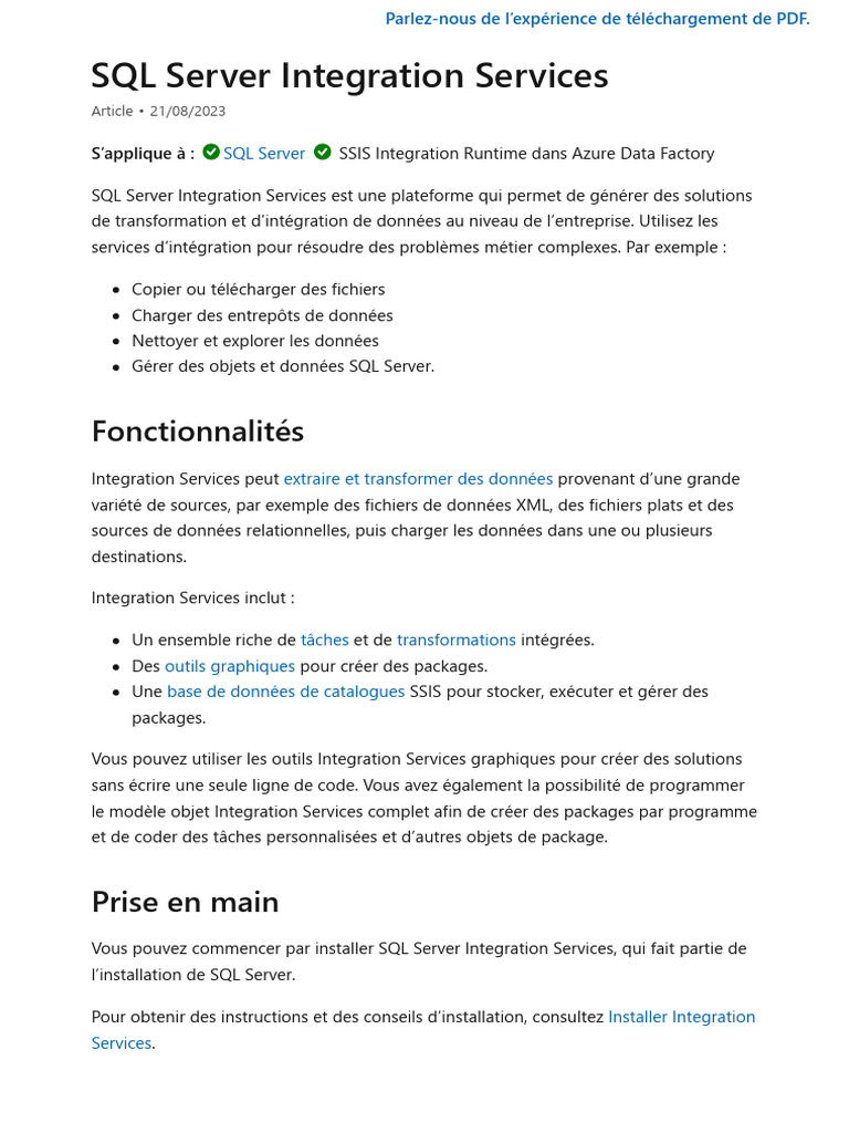 SQL Integration Services SQL Server Ver16 | PDF | Microsoft SQL Server | Apache Hadoop