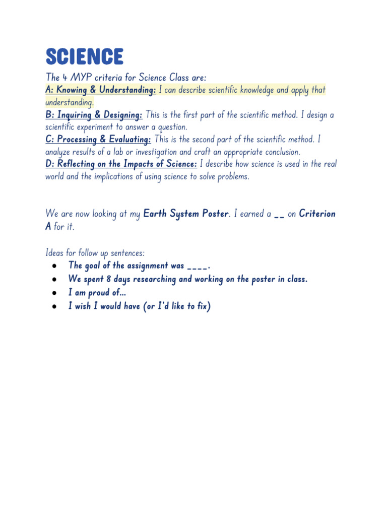 Science SLC Portfolio Science 6 | PDF | Crecimiento personal y ...