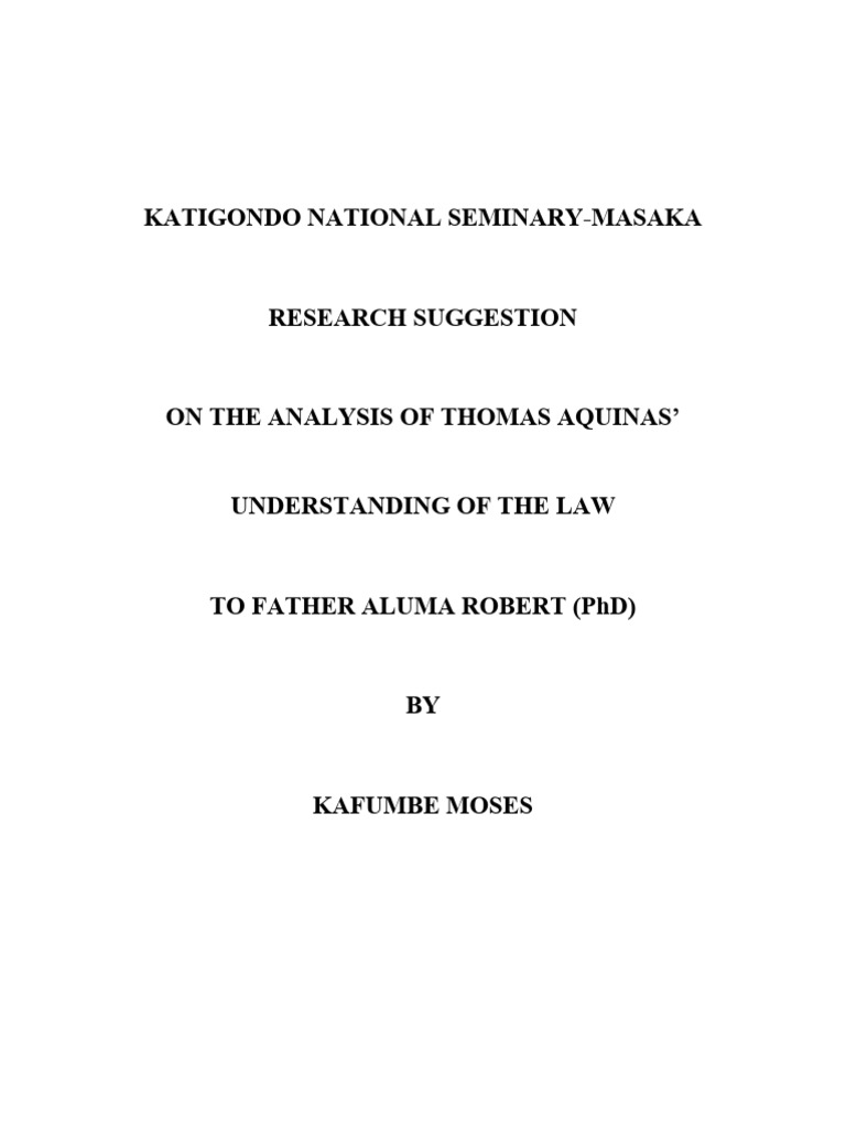 AN ANALYSIS OF THOMAS AQUINAS Moses | PDF