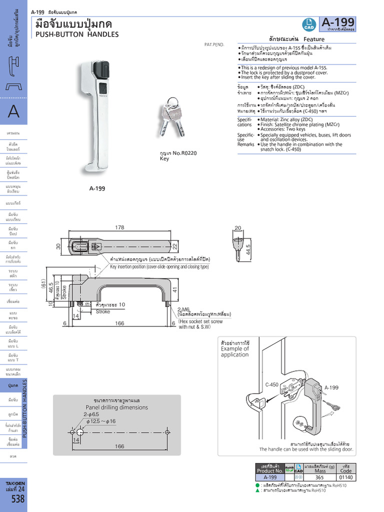 Push-Button Handles: No.R0220 Key | PDF