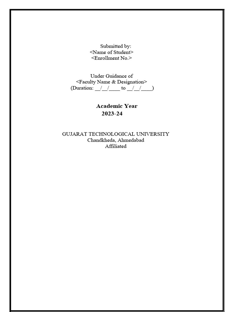 GTU Academic Project Submission | PDF