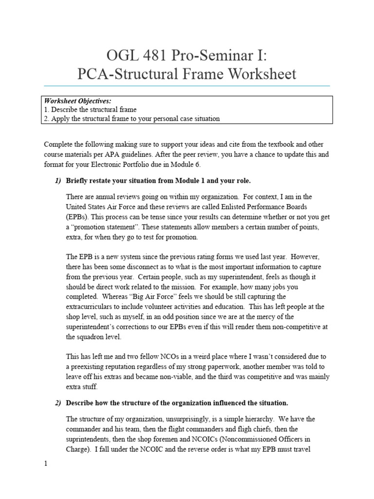 2 Structural Frame Worksheet | PDF