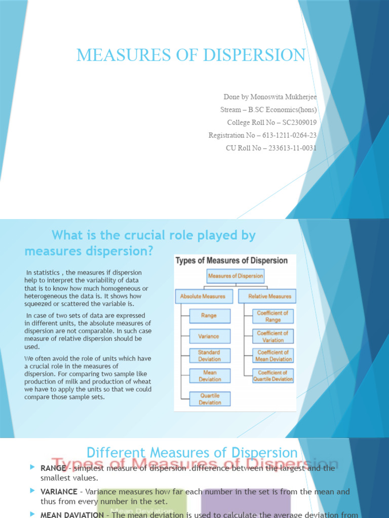 Measures Of Dispersion Pdf Standard Deviation Statistical Dispersion