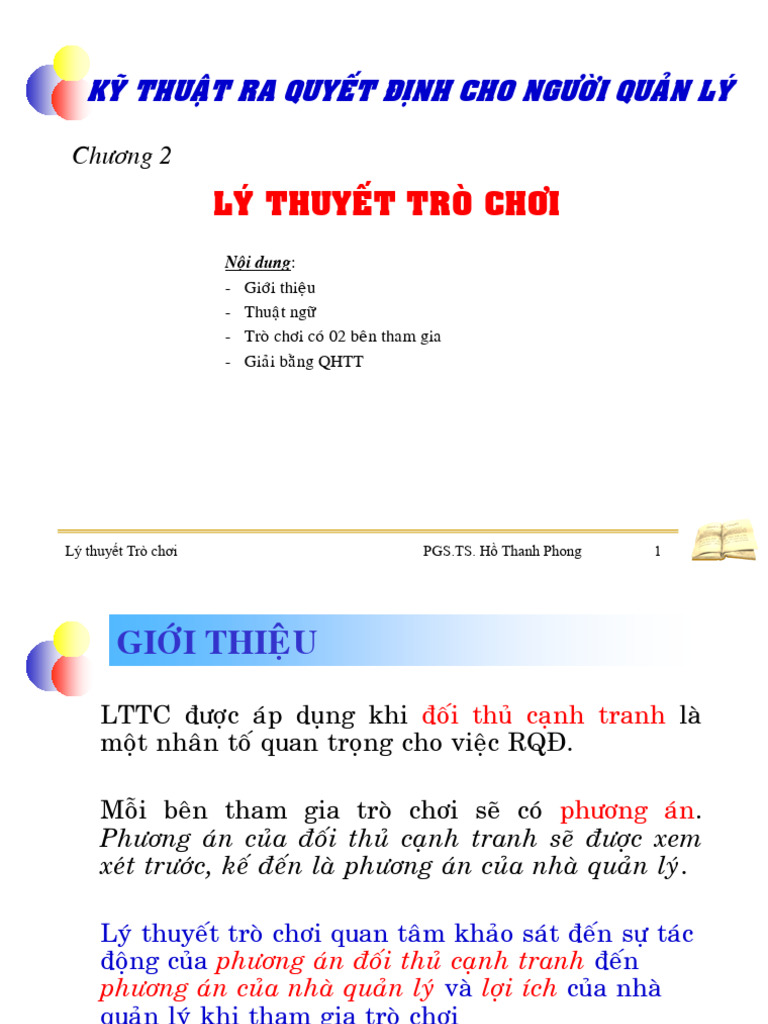 Chuong 2 Ly Thuyet Tro Choi | PDF
