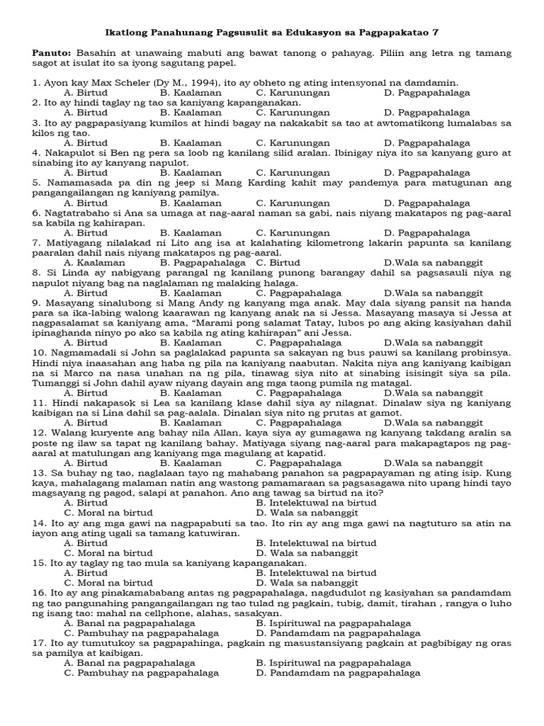 3RD PT in Esp 7 | PDF