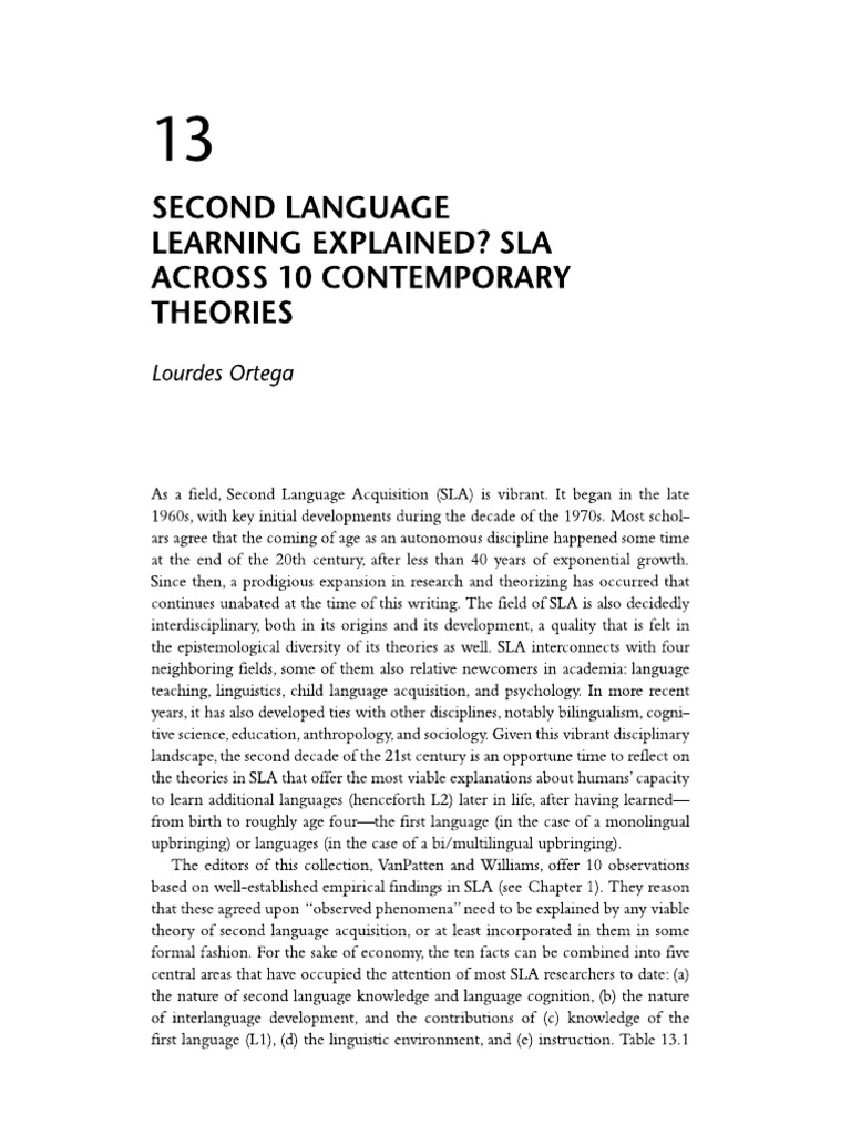 10 Sla Theories | PDF