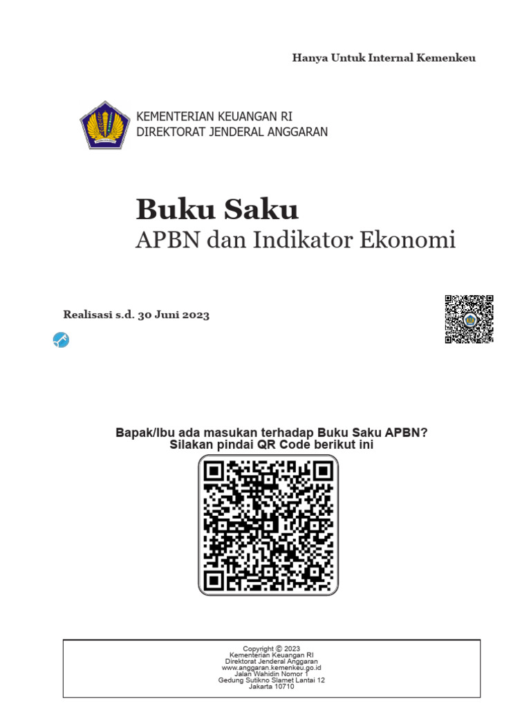 Buku Saku APBN Dan Indikator Ekonomi Realisasi S.D. 30 Juni 2023 PDF | PDF