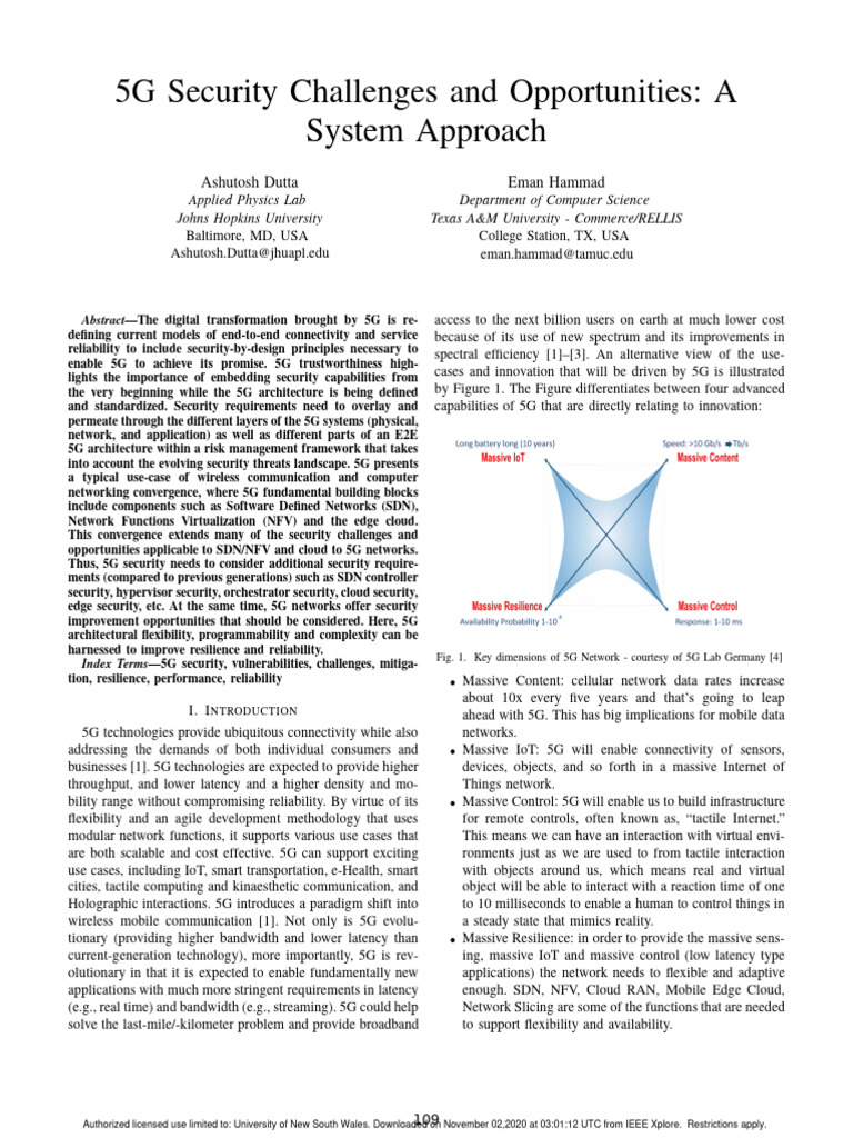 5G Security Challenges and Opportunities | PDF | Security | Computer ...