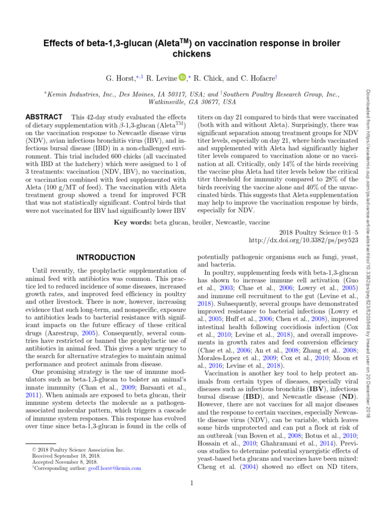 Betaglucan Immunity Broiler | PDF | Antimicrobial Resistance | Vaccines