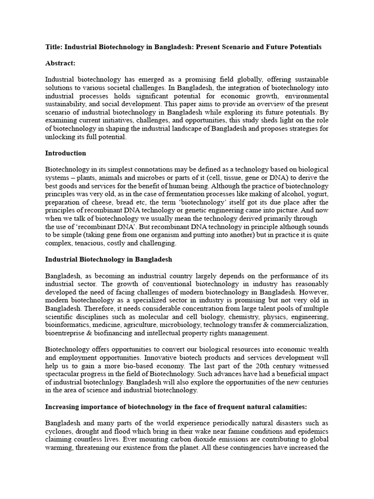 Assignment for biotechnology | PDF | Biotechnology | Genetically Modified Organism