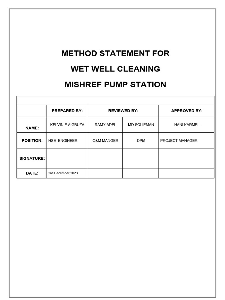 Method Statement For Mps | PDF | Personal Protective Equipment ...