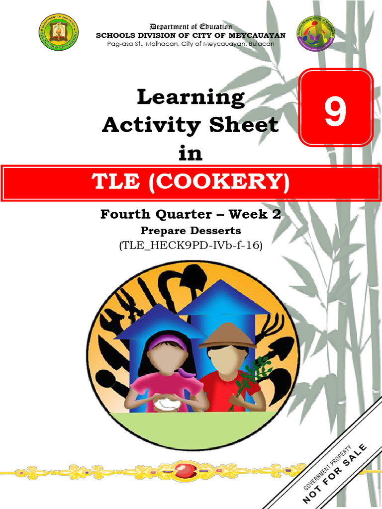 Cookery 9 Las q4 Week 2 | PDF | Desserts | Custard