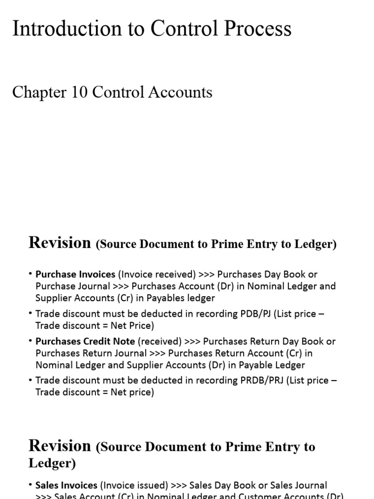 Chapter 10 Control Accounts - 1675244829 | PDF | Debits And Credits | Accounts Payable