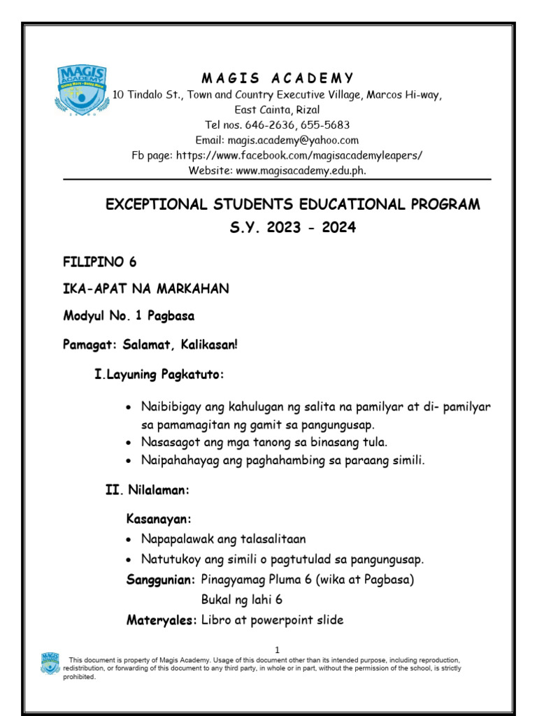 Filipino 6 | PDF