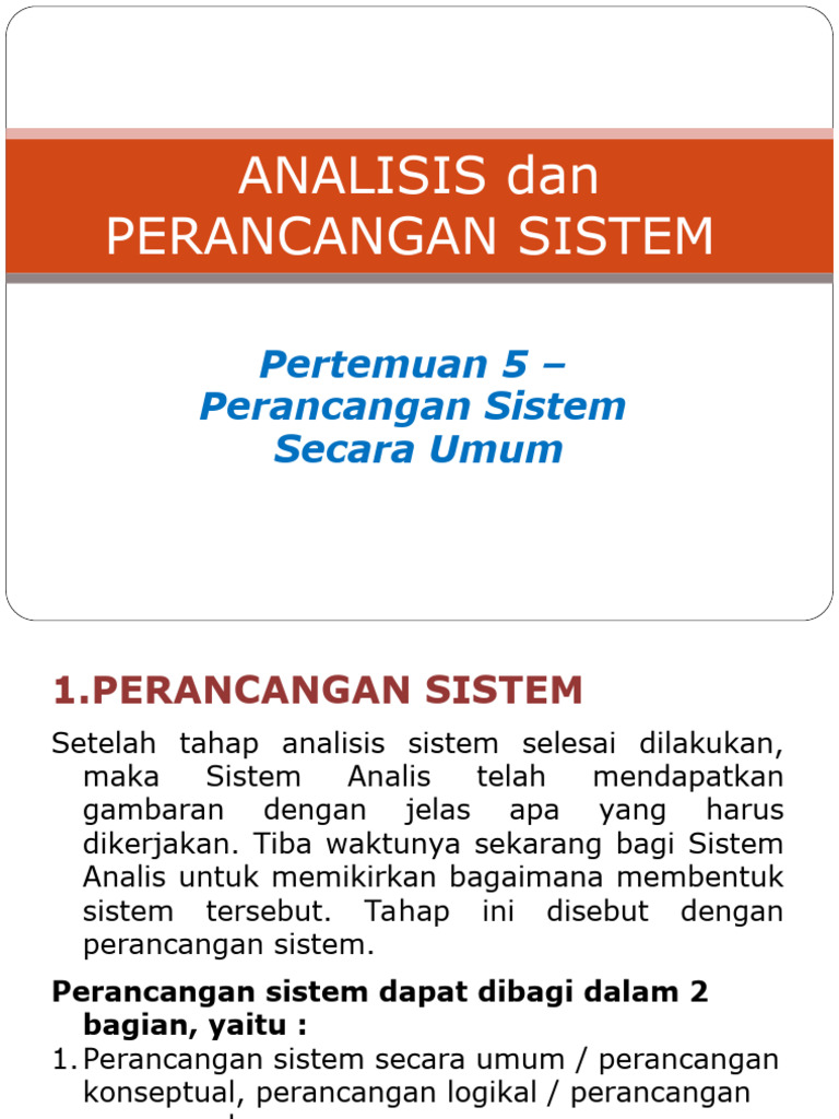 Perancangan Sistem: Panduan Lengkap | PDF