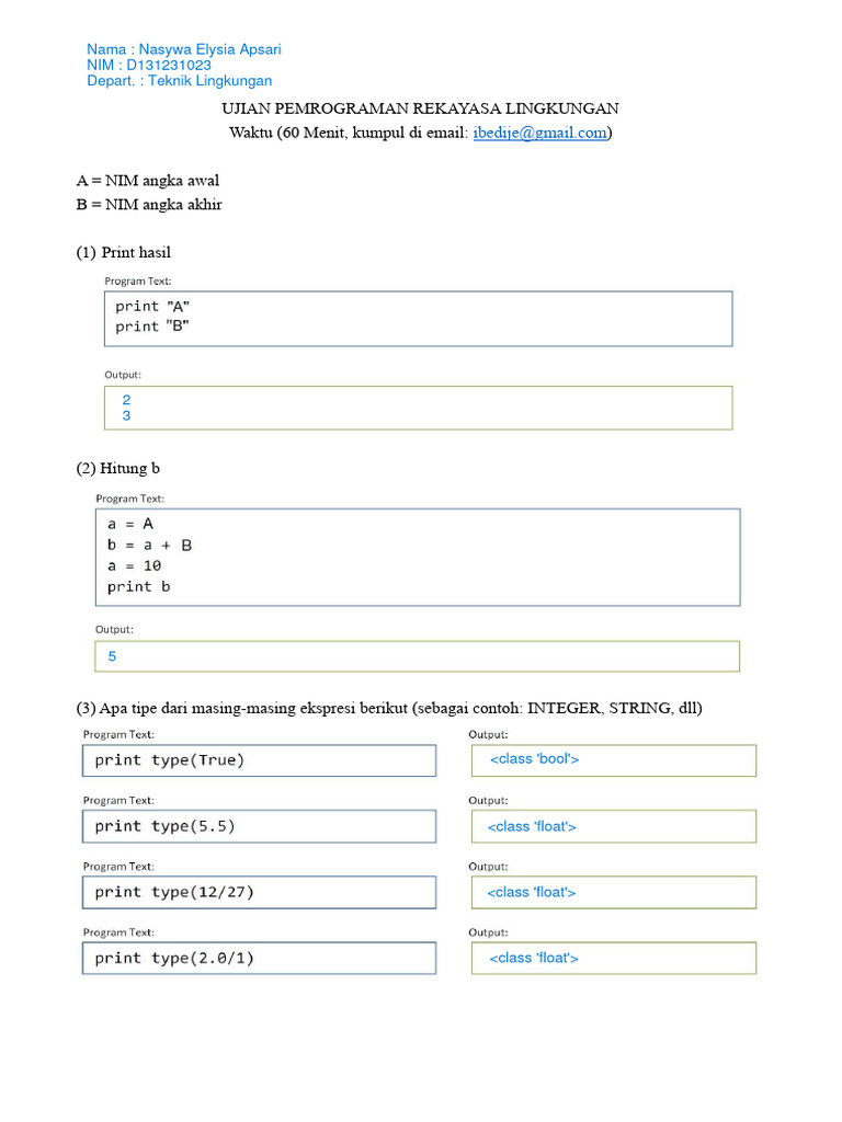 Nasywa Elysia Apsari Jawaban UTS Pemrograman 2024 | PDF | Metode & Bahan Ajar