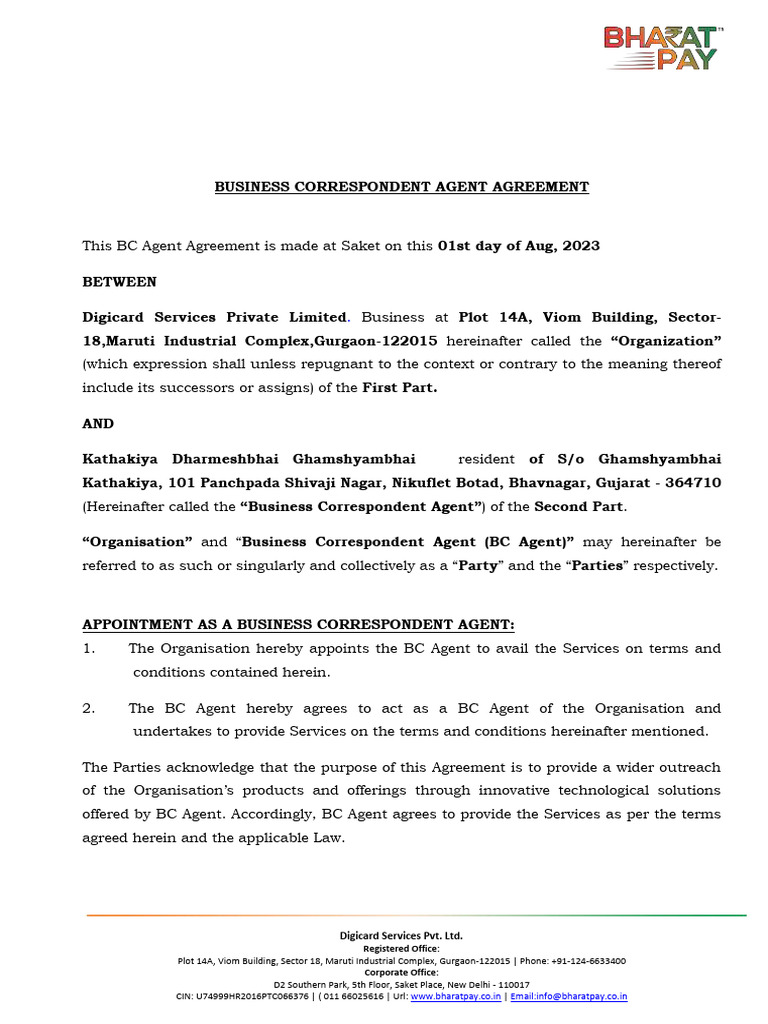 BC Agent Agreemernt-Ver.3.-11.02.2022 | PDF | Arbitration | Indemnity