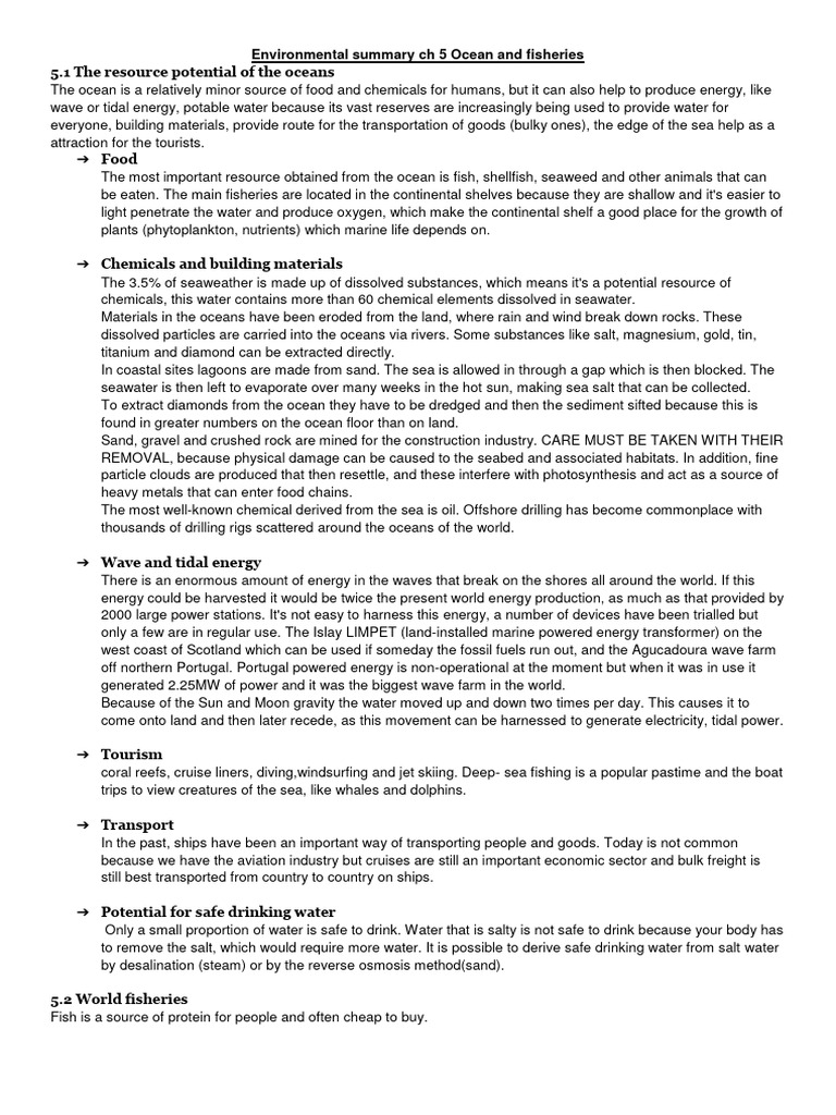 Ocean Resources for Future Sustainability | PDF | Oceans | Sea