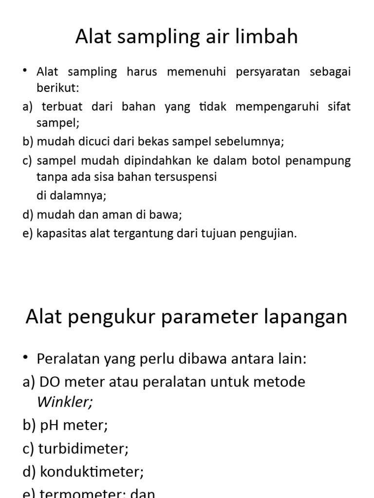 Panduan Alat Sampling Air Limbah | PDF | Griya & Taman