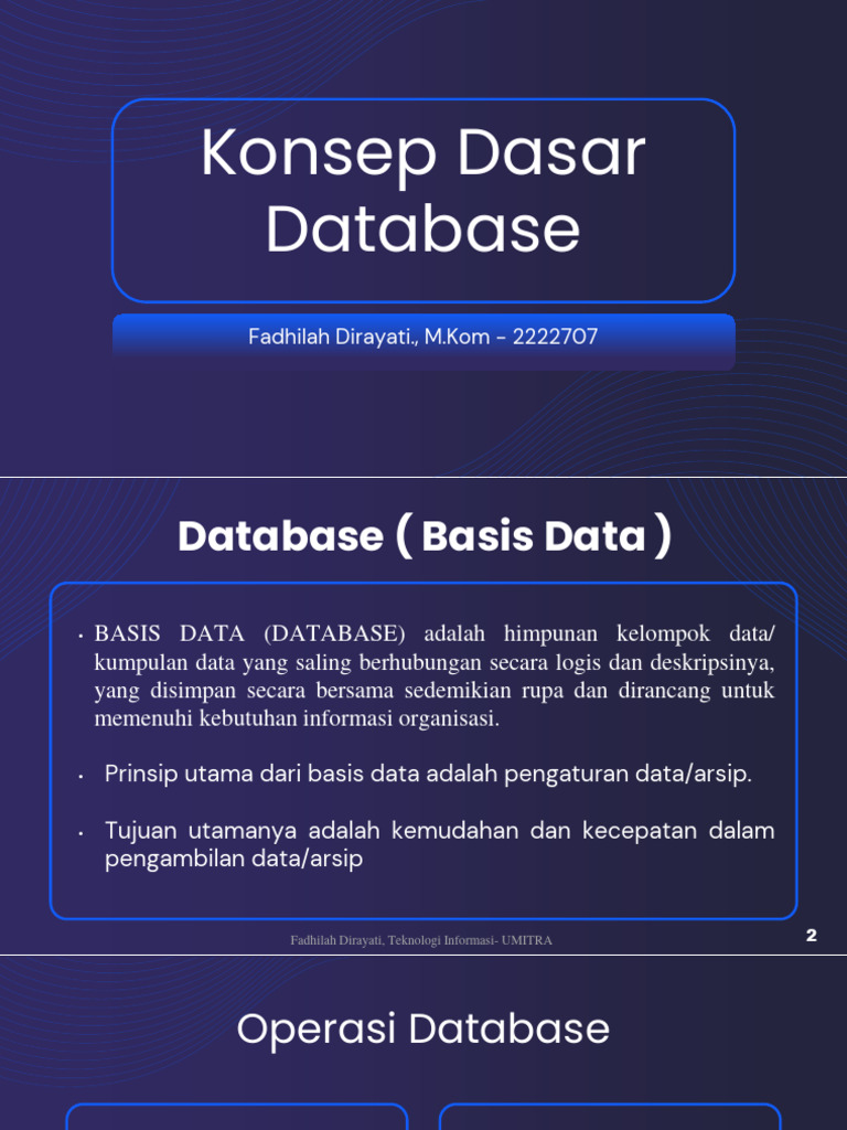 Pert 1 - Konsep Dasar Database | PDF