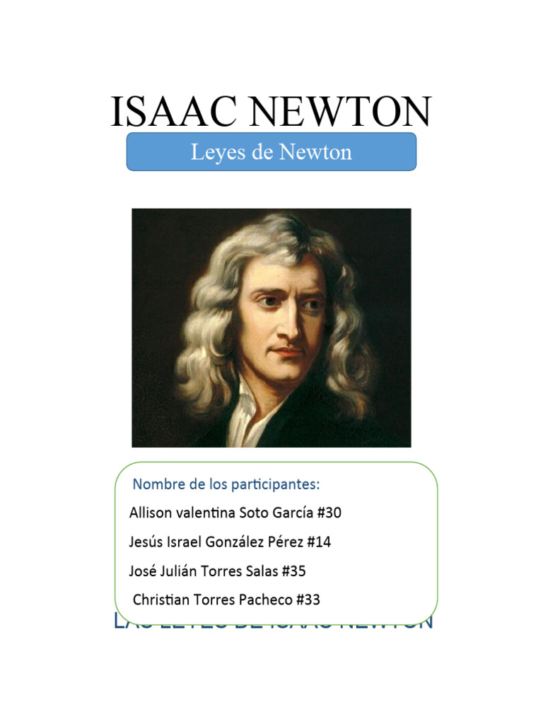 Isaac Newton | PDF | Las leyes del movimiento de Newton | Fuerza