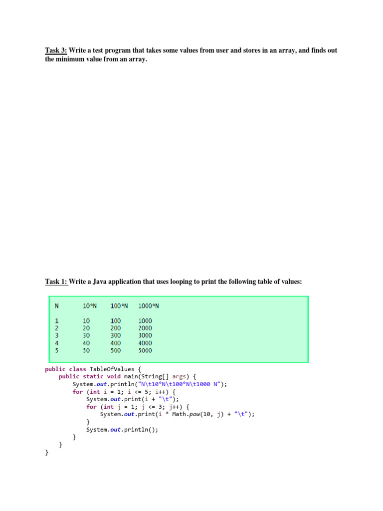 Java Programming Task Overview | PDF