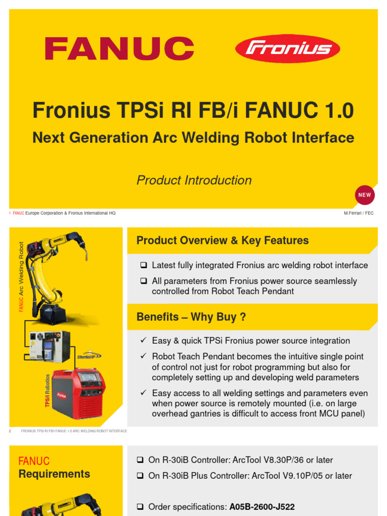 NEW-Fronius-TPSi-RI-FBi-FANUC-1.0-Interface-Product-Introduction | PDF ...