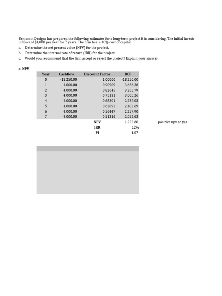 Capital Budgeting Worksheet 8 | Download Free PDF | Net Present Value ...